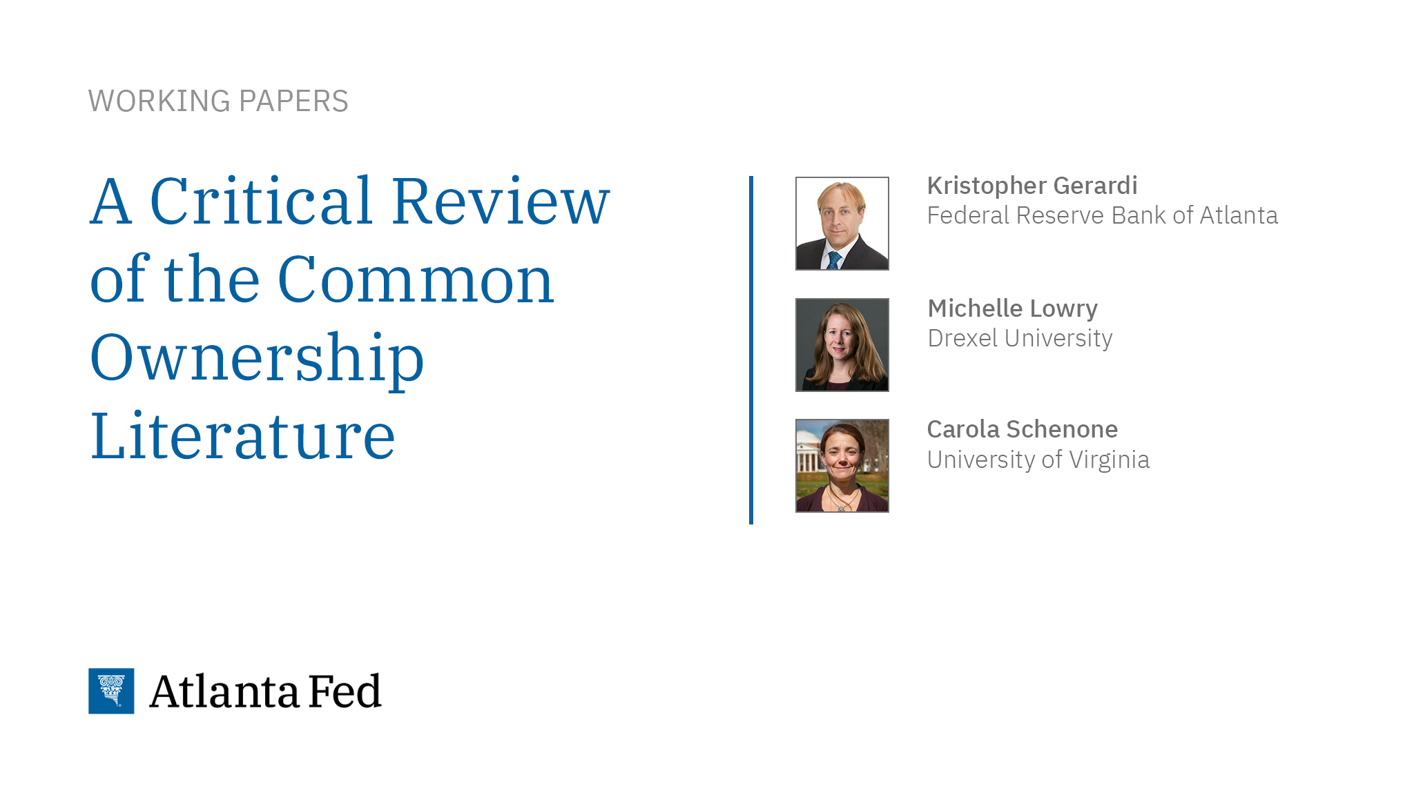 A Critical Review of the Common Ownership Literature - Federal Reserve ...